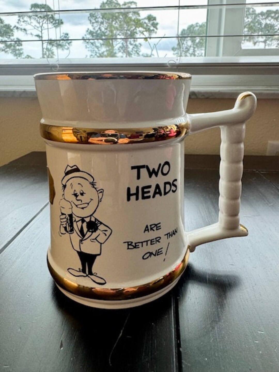 Rare Find: Vintage Prince William Ware Stein Mug Two Heads Are Better ...