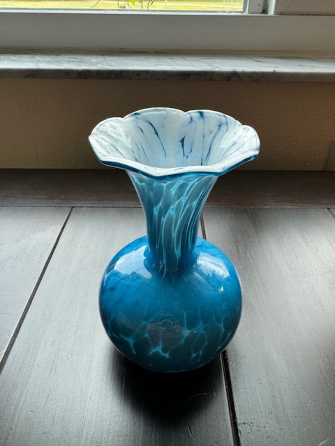 Blue and White Mtarfa Glass Vase - Etsy