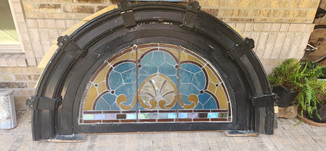 Antique Arched Stained Glass Window 42 X 75 PICK - Etsy