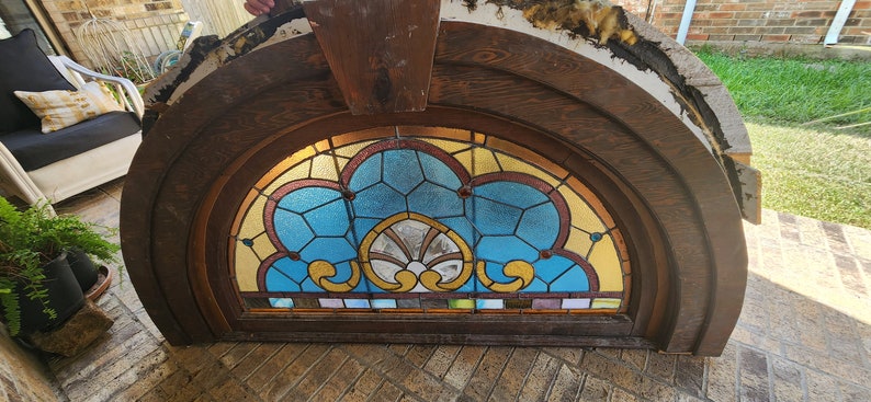 Antique Arched Stained Glass Window 42 X 75 PICK - Etsy