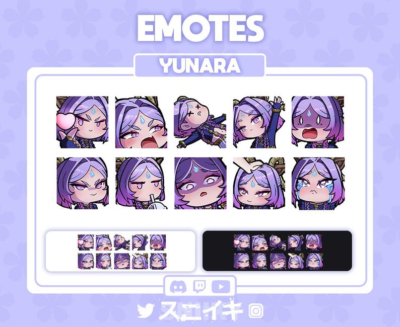 Yunara's Emote Twitch/discord/youtube - Etsy