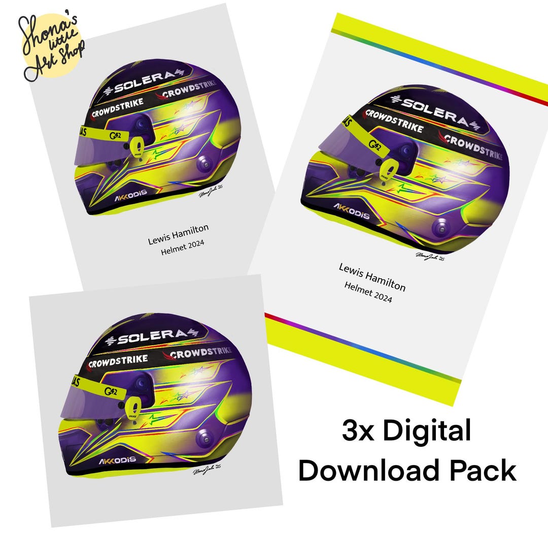 Lewis Hamilton Helmet Wall Art Print - Downloadable - Etsy