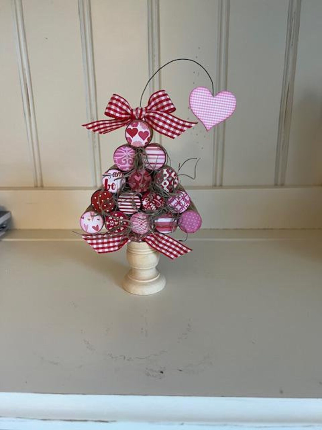 Handmade Whimsical Wine Cork Valentine Tree - One of A Kind Wine Cork ...