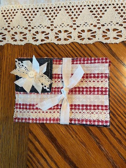 Set of 4 Quilted of Shabby Flag Coasters - Quilted Set of Patriotic ...