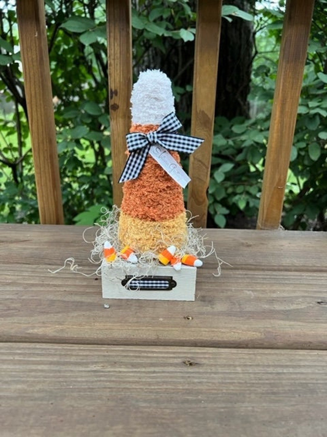 One of A Kind Yarn Candy Corn Decoration - Textured Fall Candy Corn ...
