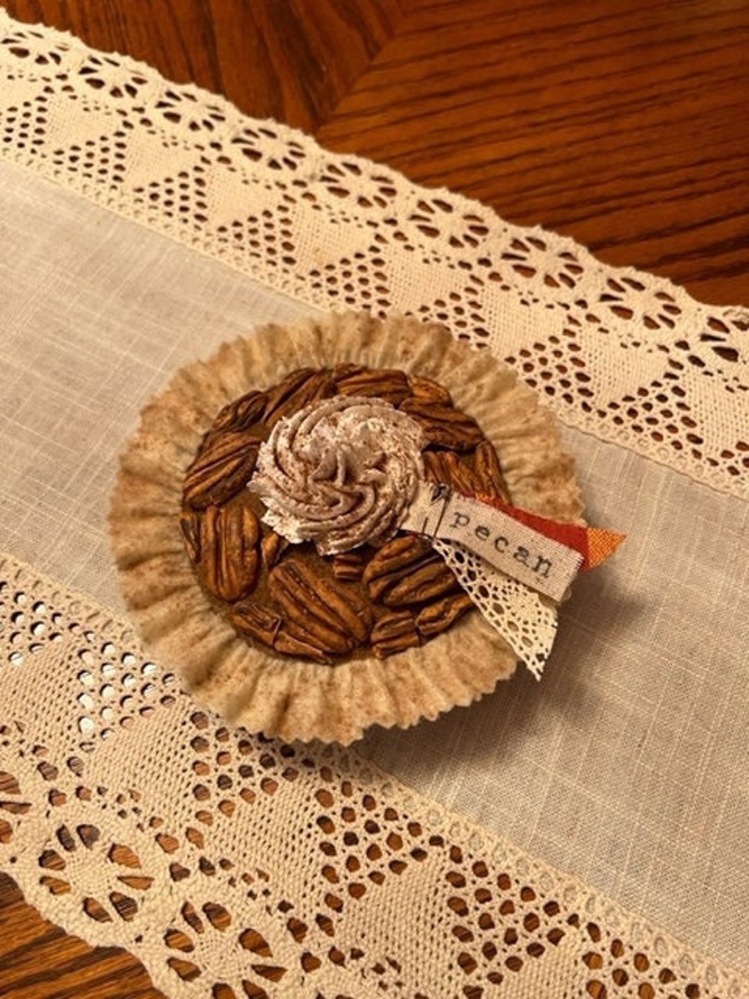 Faux Fall Felt Pecan Pie - Tiered Tray Faux Pecan Pie - Mini 6" Felt ...