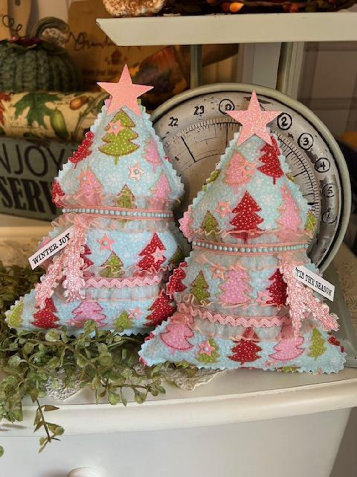 Pair of Holiday Tree Tiered Tray Fillers - Christmas Tree Bowl or ...