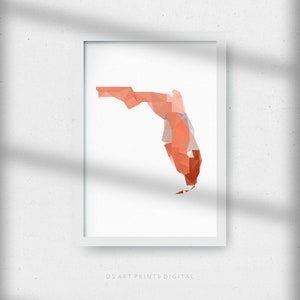 Florida Map Print, State Gift, Printable Geometric Wall Art - Etsy