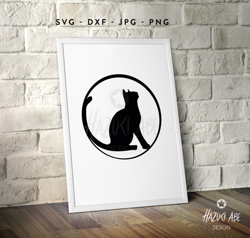 PLOTTER FILE Cat Circle Svg Dxf Jpg Png - Etsy