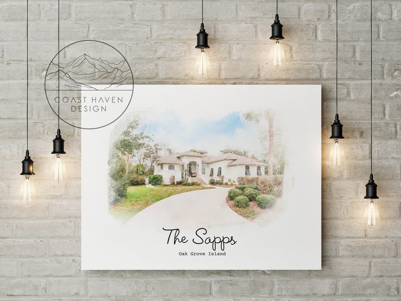 Custom House Portrait, Custom Home Portrait From Photo, Watercolor ...