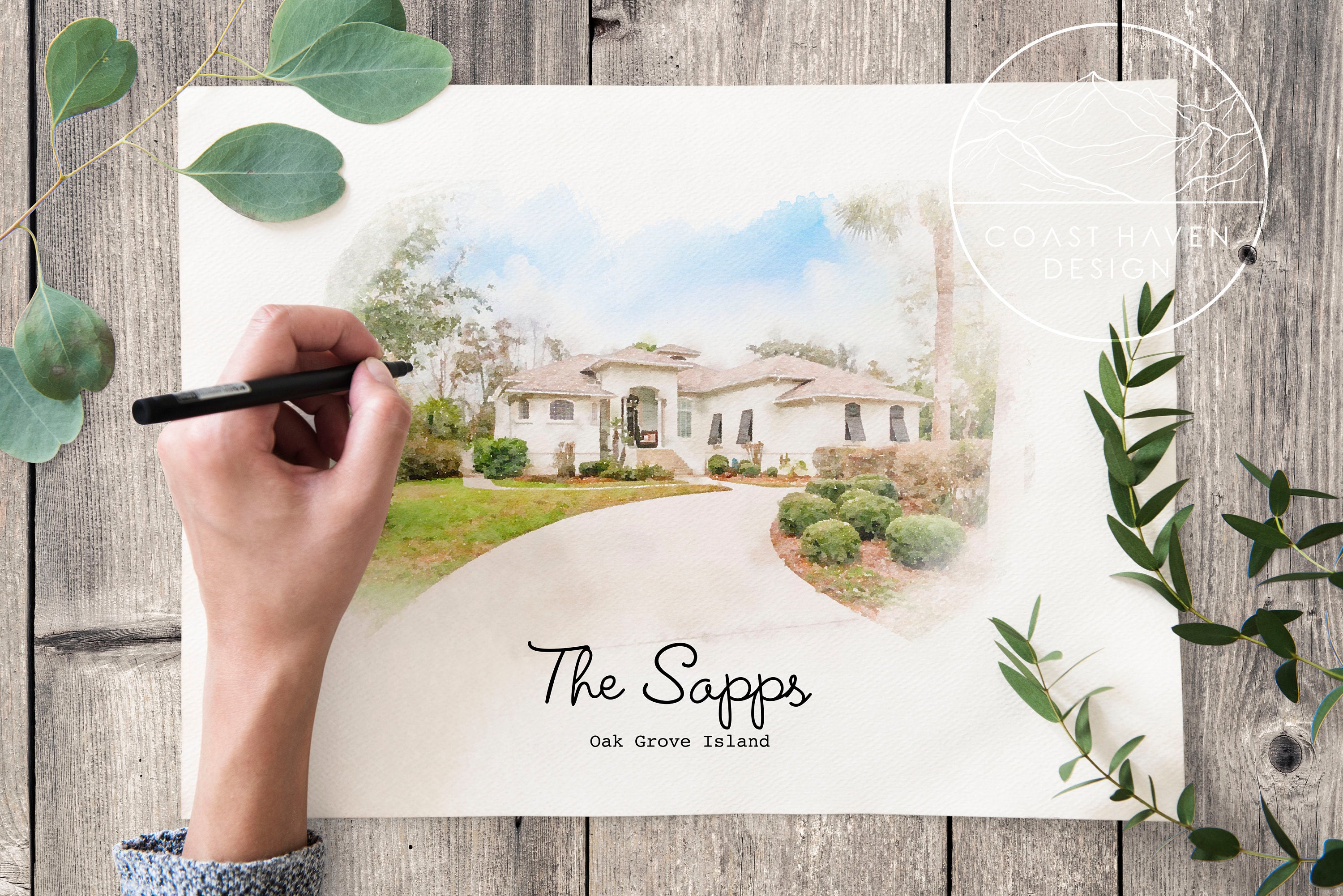 Custom House Portrait, Custom Home Portrait From Photo, Watercolor ...