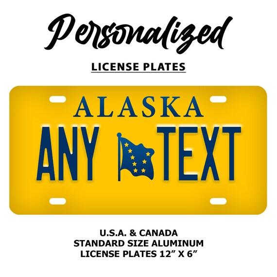 Custom Alaska License Plate Personalized Name All 50 | Etsy