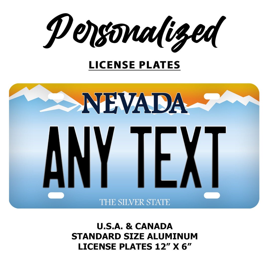 Custom Nevada License Plate Personalized Name All 50 - Etsy Australia