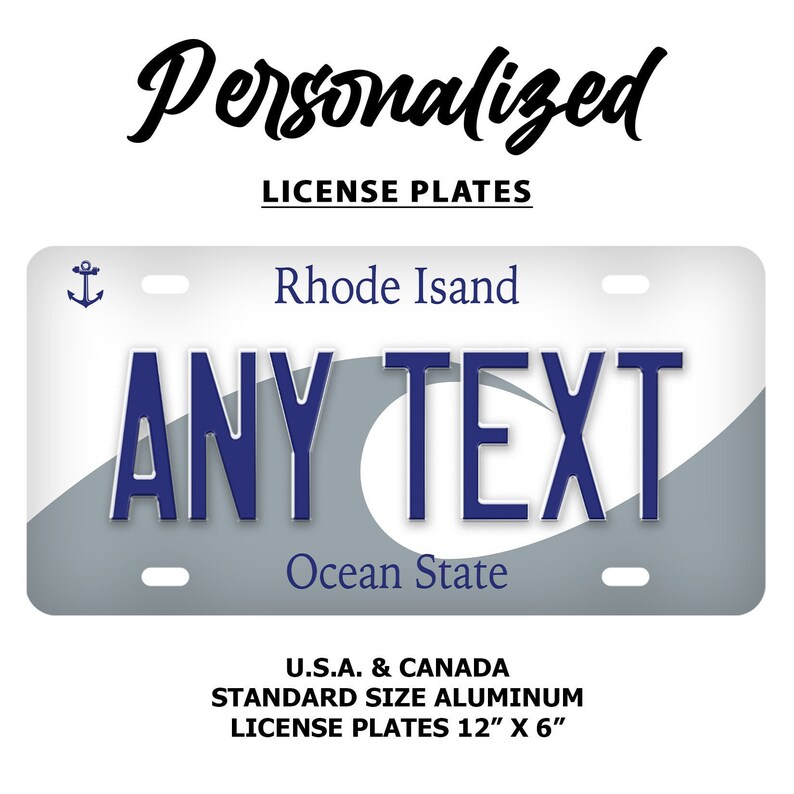 Custom Rhode Island License Plate Personalized Name All 50 - Etsy