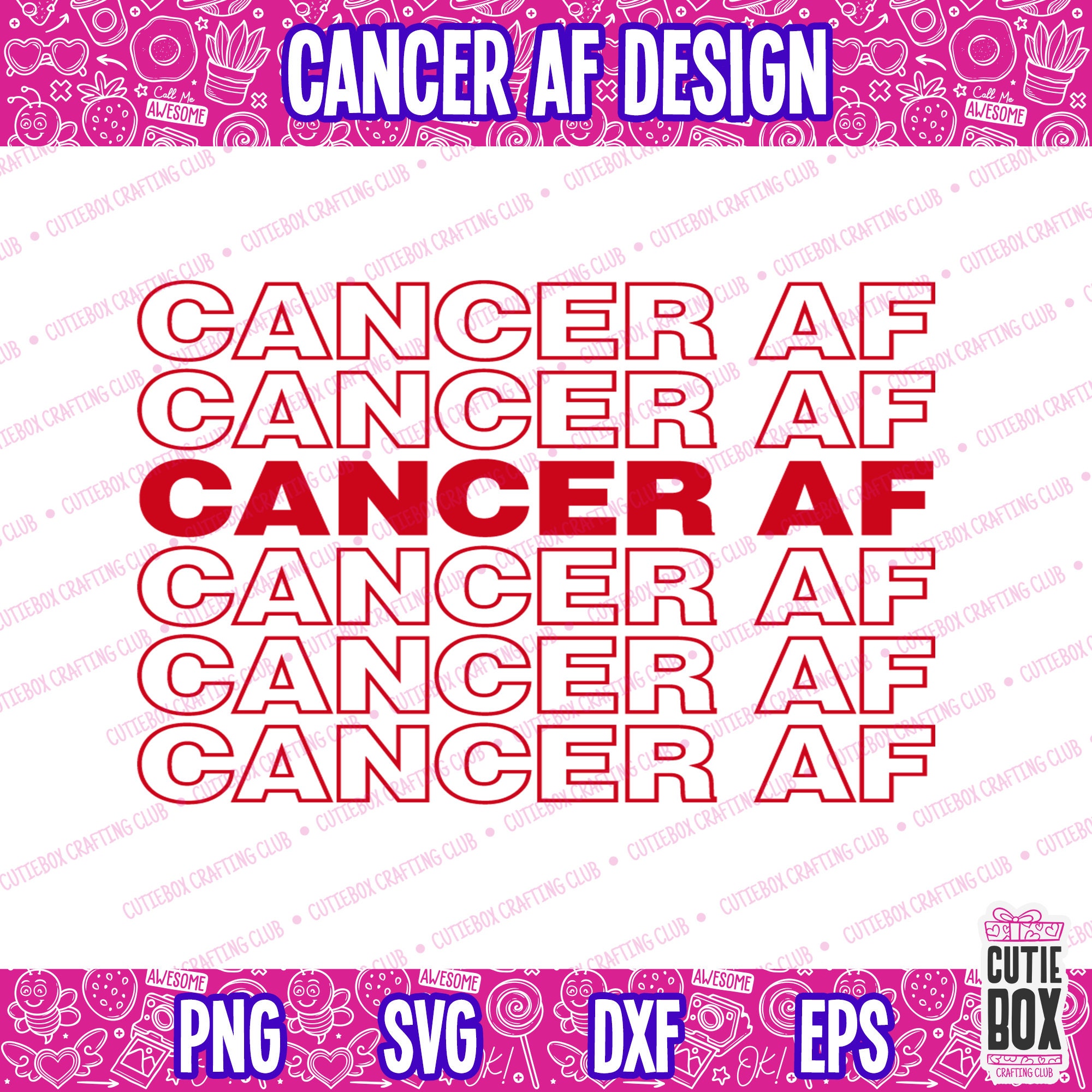 CANCER AF SVG Shirt Zodiac Decal Vinyl Stencil Cricut - Etsy