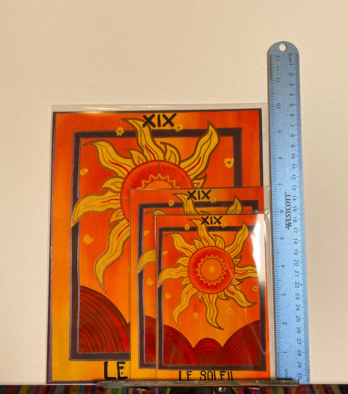 Le Soleil Tarot Card Print The Sun Bright Colorful Orange XIX | Etsy