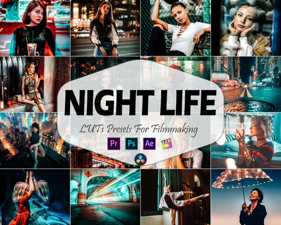 10 Night Life Video LUTs Presets Nighttime LUT preset | Etsy