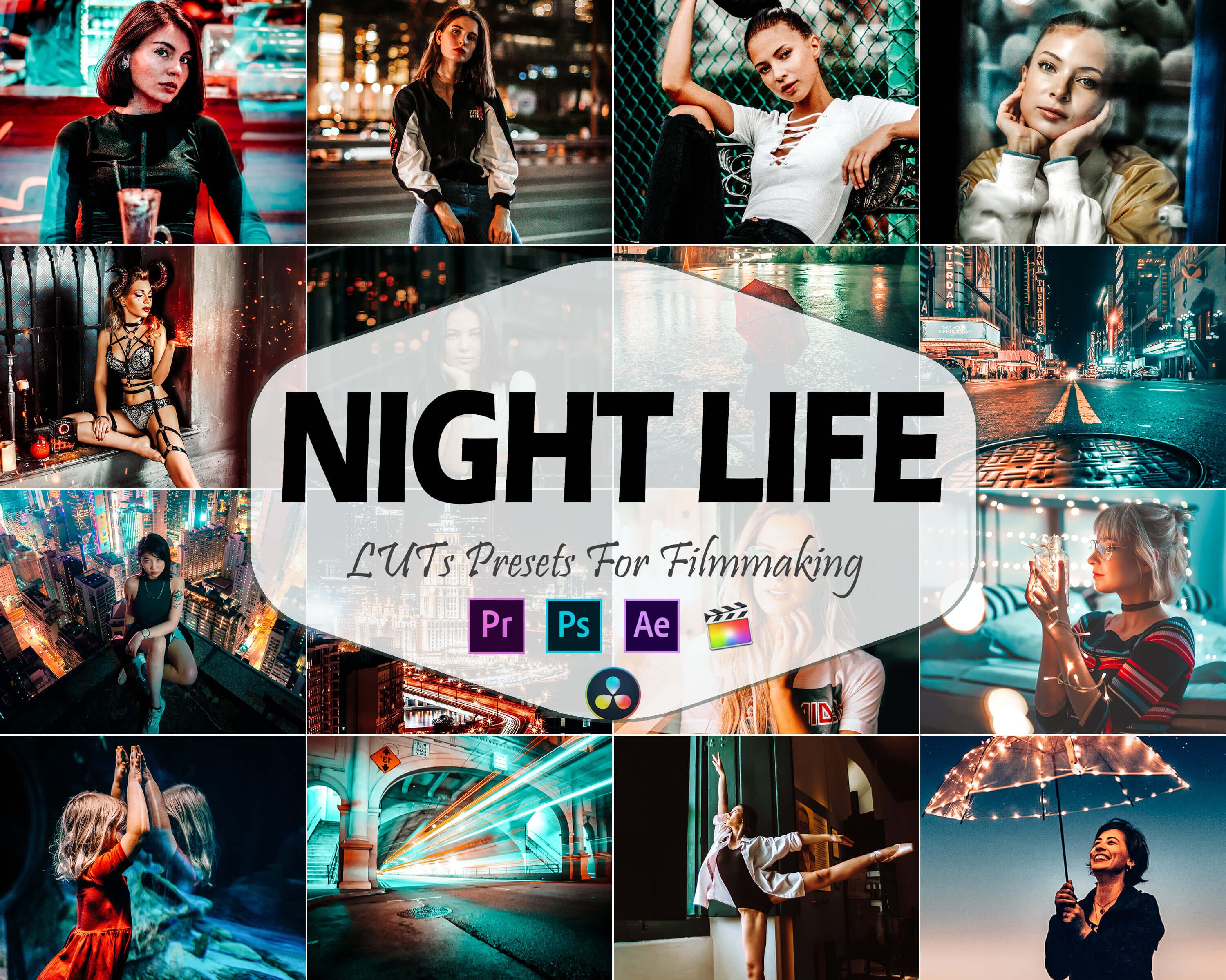 10 Night Life Video Luts Presets, Nighttime LUT Preset, Fashion ...