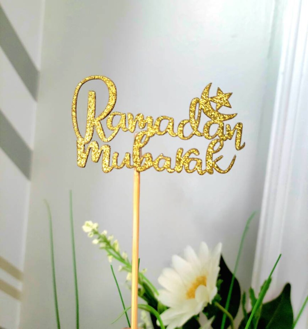 Ramadan Mubarak Cupcake Toppers, Ramadan Glitter Cupcake Toppers ...
