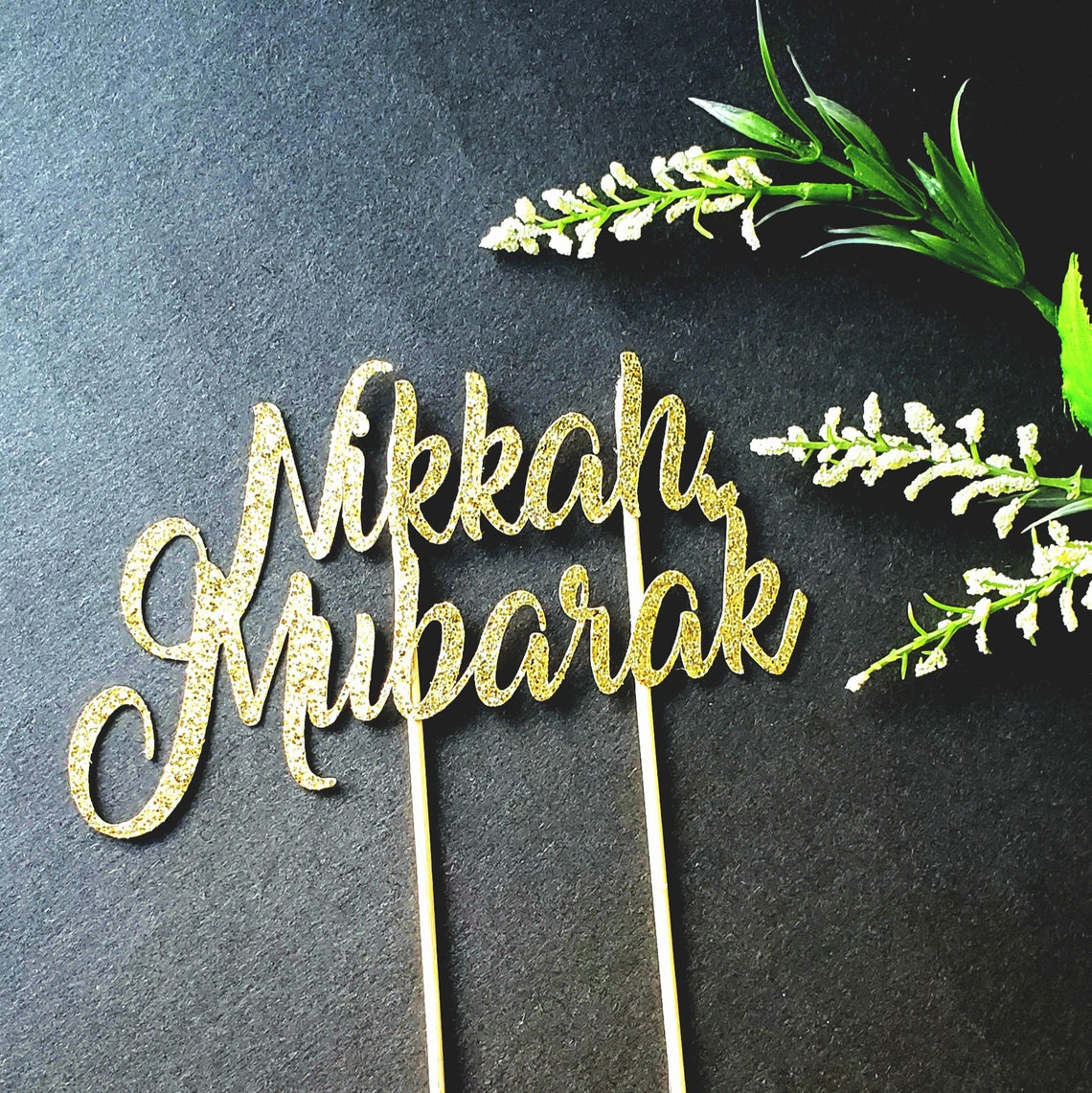 Nikkah Mubarak Wedding Cake Topper| Islamic Wedding Cake Decoration ...