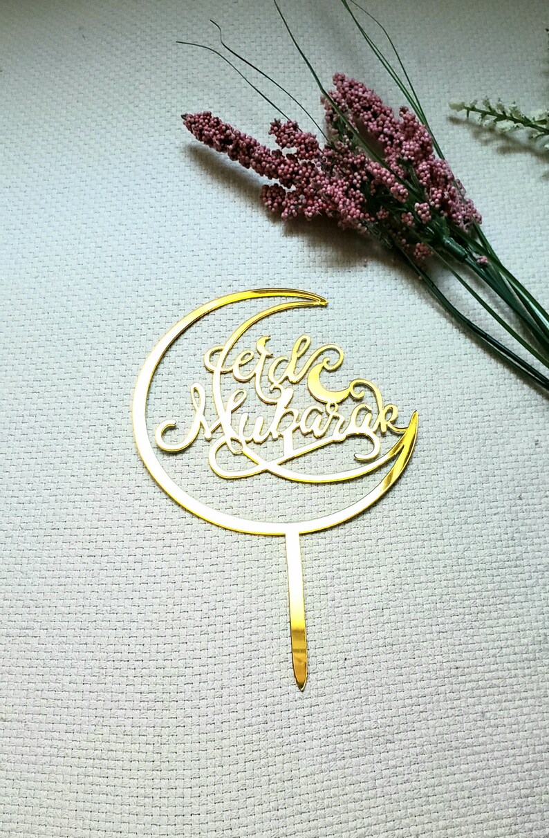 Eid Mubarak Acrylic Cake Topper, Eid Party Decorations, Eid Mubarak ...