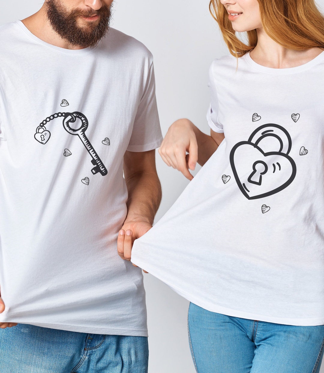 T-shirt Key and Heart - Etsy