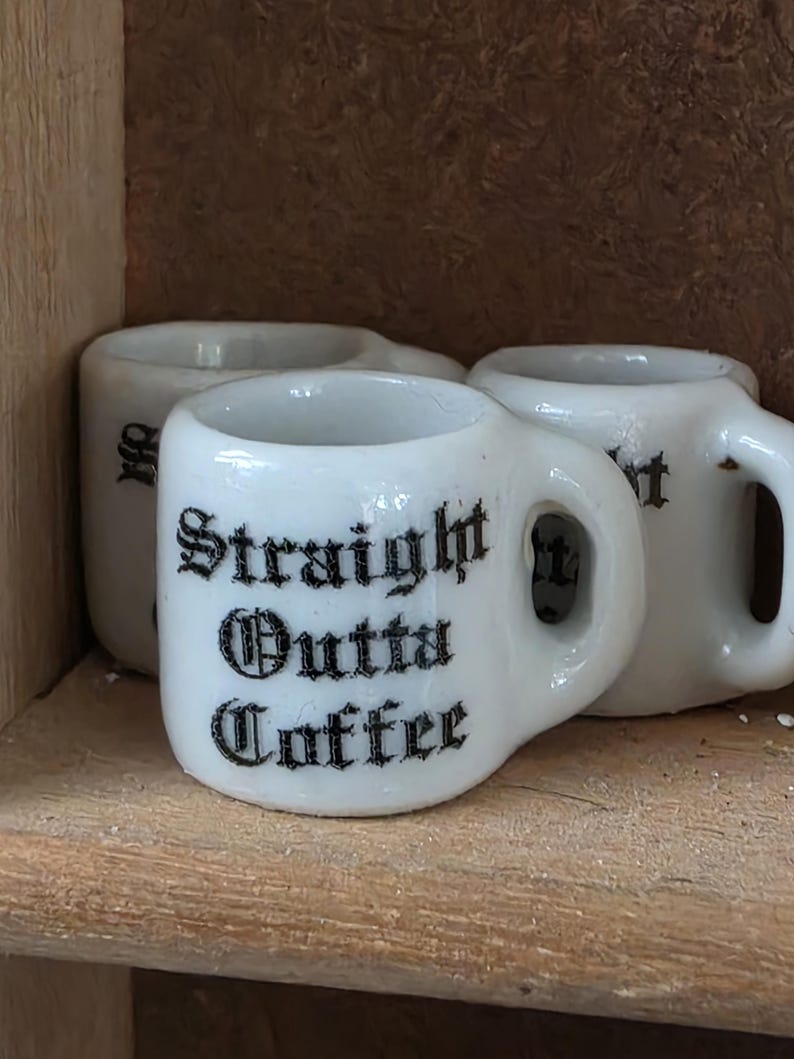 Dollhouse Miniature Kitchen Ceramic Coffee Cups Cocktail Glasses Adult ...
