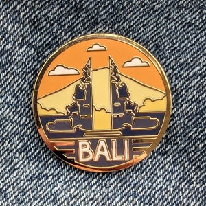 Bali Indonesia Travel Pin, Hard Enamel Pin, Flair, Brooch, Lapel, Pins, Alloy, Travel, Golden ...