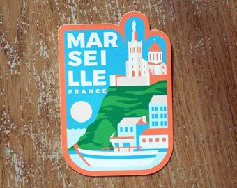 A5 Sticker Sheet Marseille Landmarks Vinyl Stickers France City Map ...
