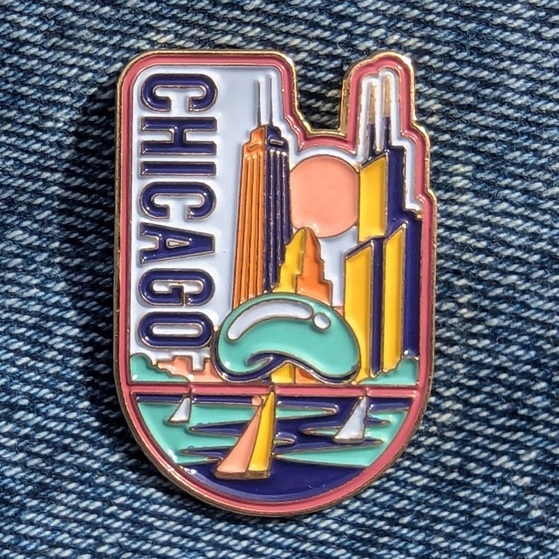 Chicago Enamel Pin - Etsy