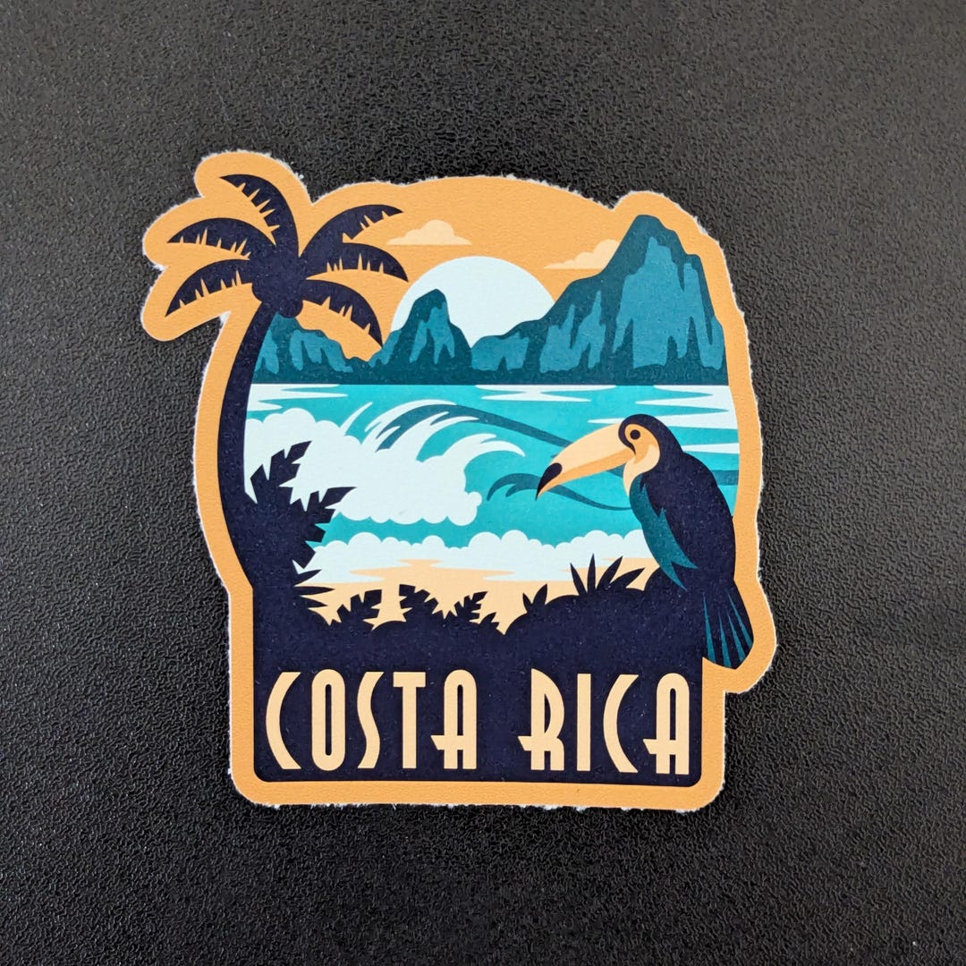 Costa Rica 3" Vinyl Sticker Decal for Luggage, Waterbottle Laptop ...