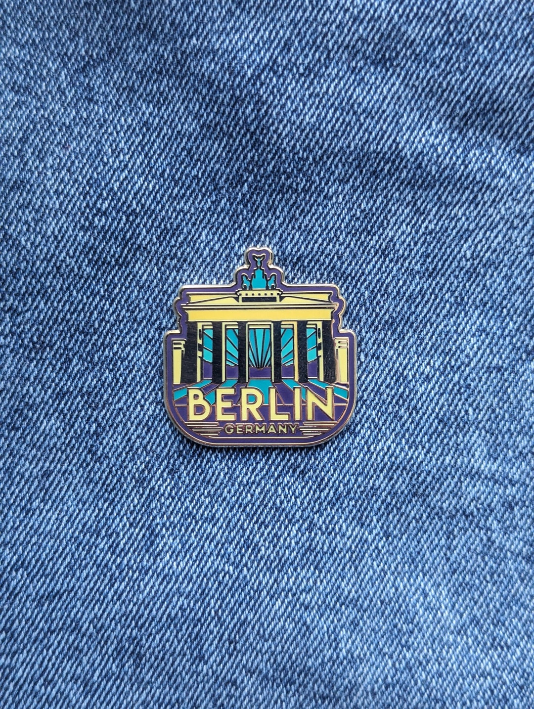 Berlin Germany Travel Pin, Hard Enamel Pin, Gold, Metal, Flair, Brooch ...
