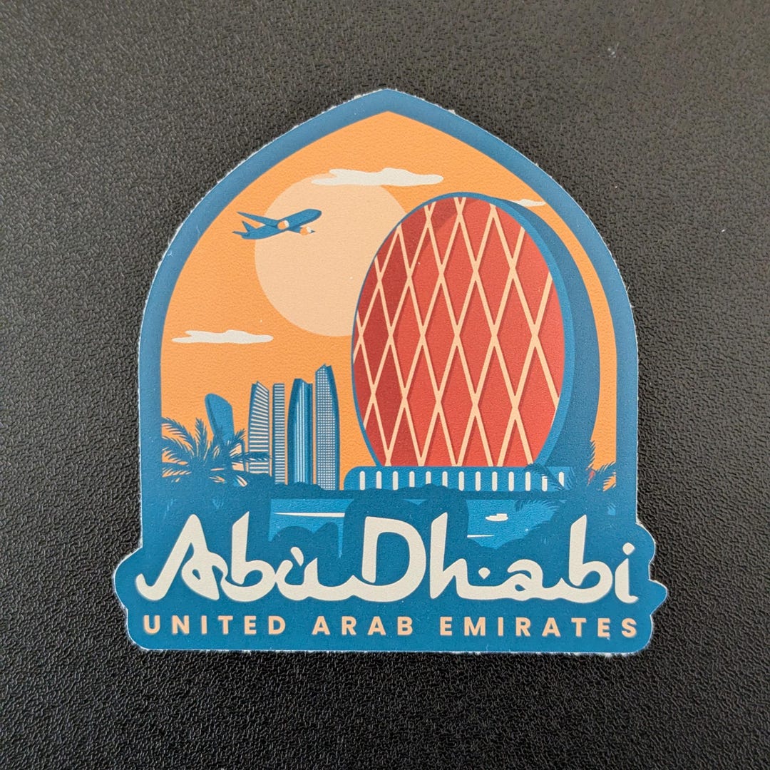 Abu Dhabi UAE 3" Vinyl Sticker Decal, Scrapbook, Waterbottle, Luggage ...
