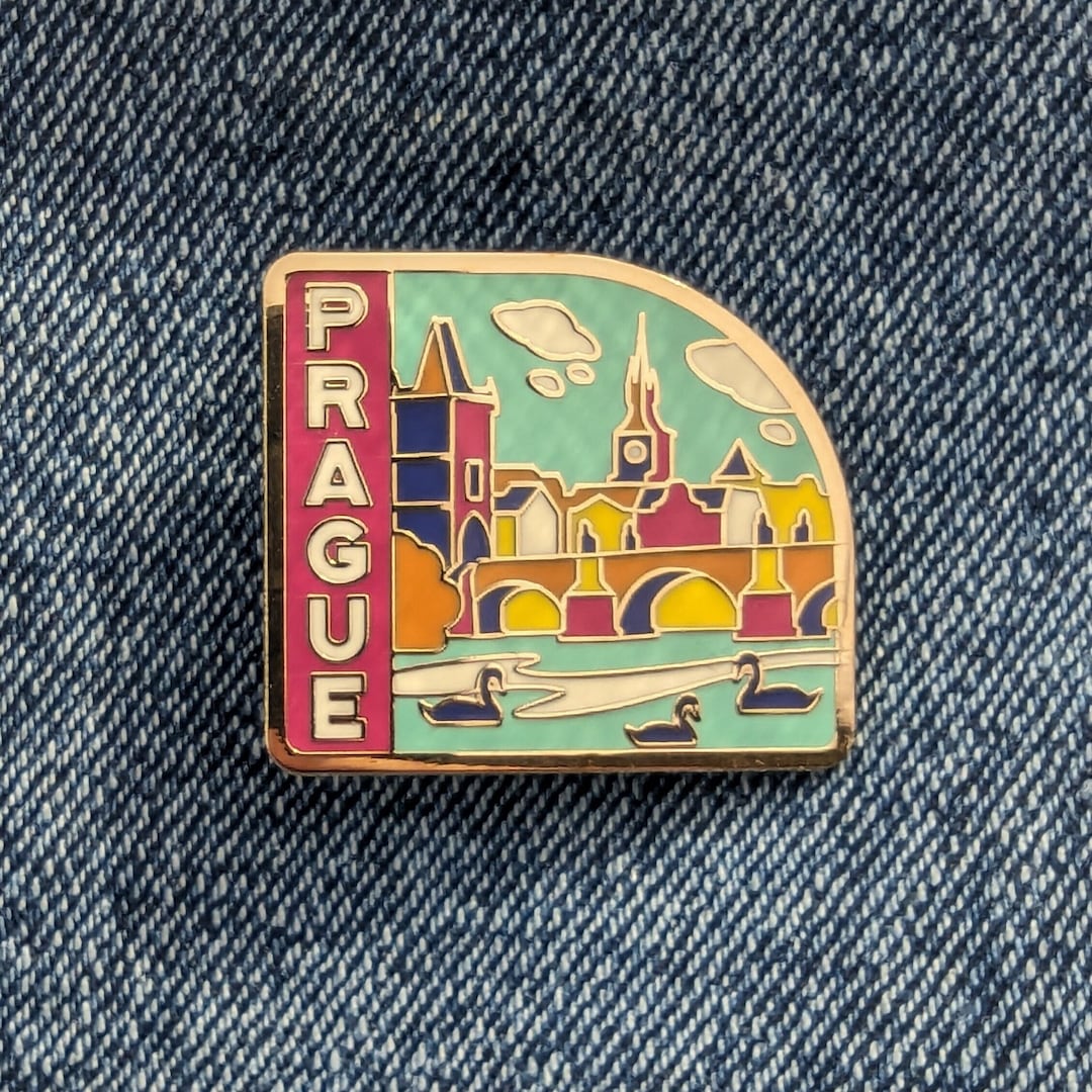 Prague Czechia Travel Pin, Hard Enamel Pin, Flair, Brooch, Lapel, Pins ...