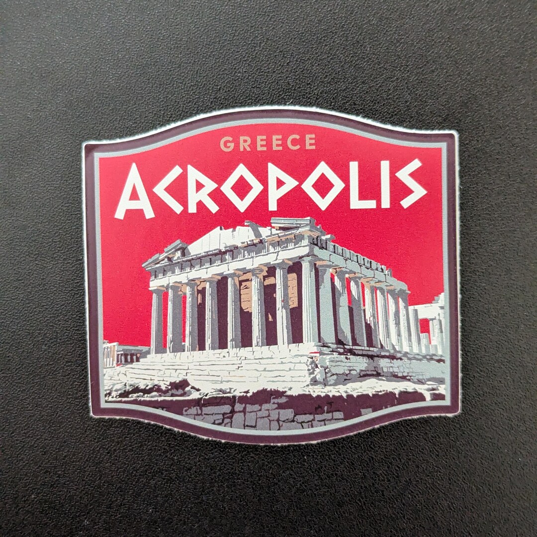Acropolis Greece Vinyl Sticker, Decal for Luggage, Laptop, Notebook ...
