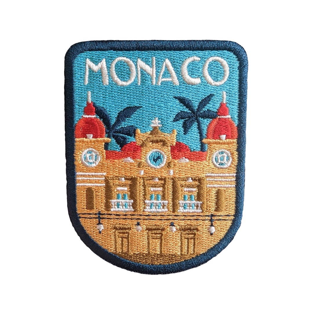 Monaco Travel Patch Embroidered Iron on Sew on Badge Souvenir Backpack ...