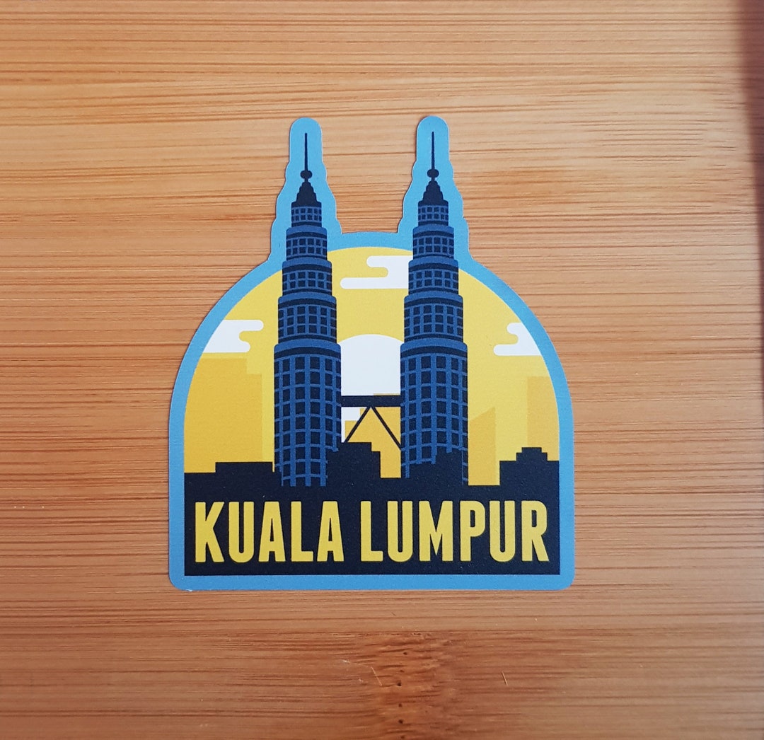 Kuala Lumpur, Malaysia, Vinyl Sticker, Travel Diary, Luggage Decal ...