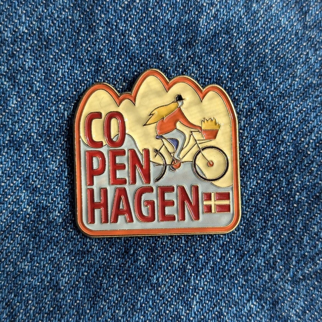 Copenhagen Denmark Travel Pin 1.25" Inch, Soft Enamel Pin, Gold Metal ...