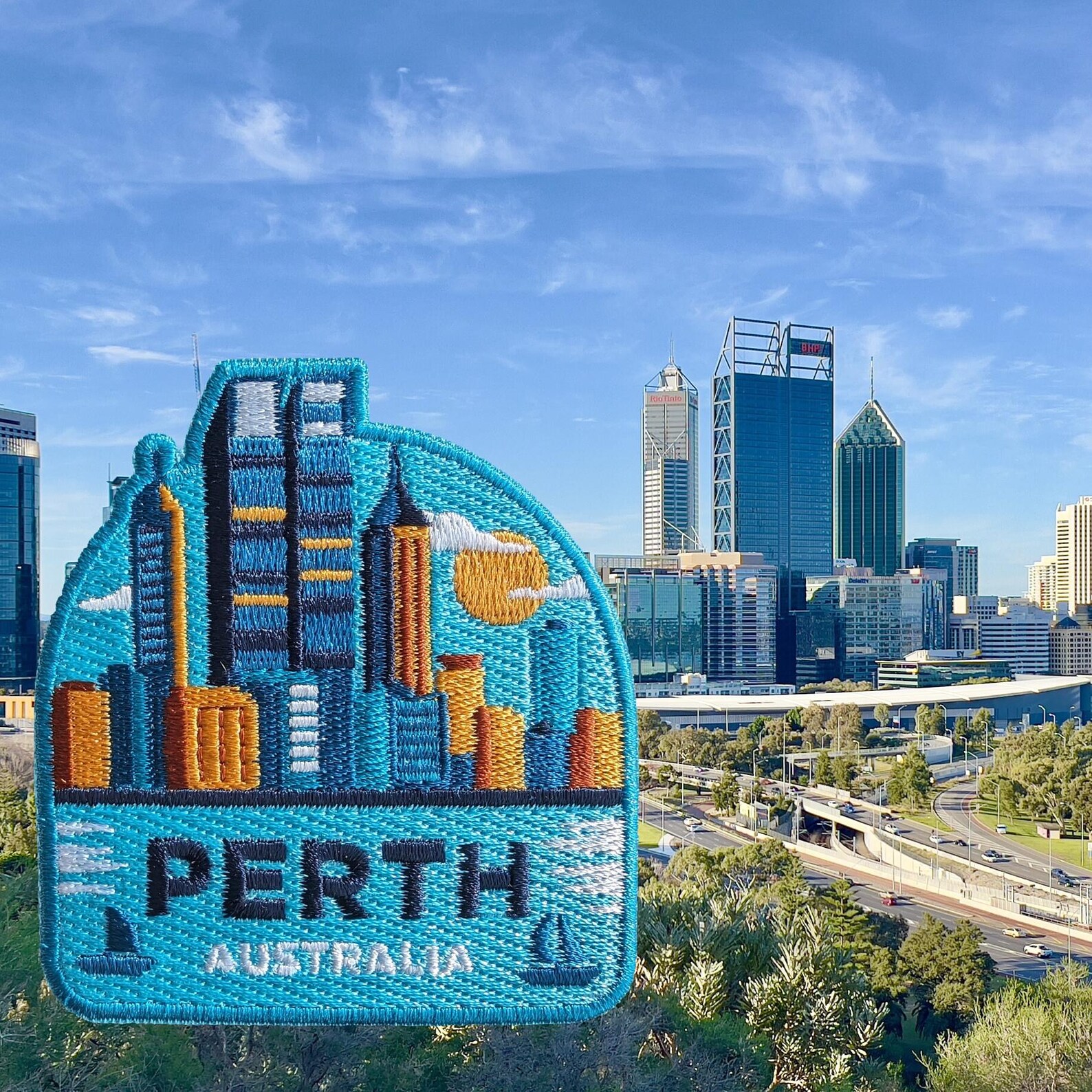Perth Australia 3" Travel Patch Embroidered Iron on Sew Badge Souvenir ...