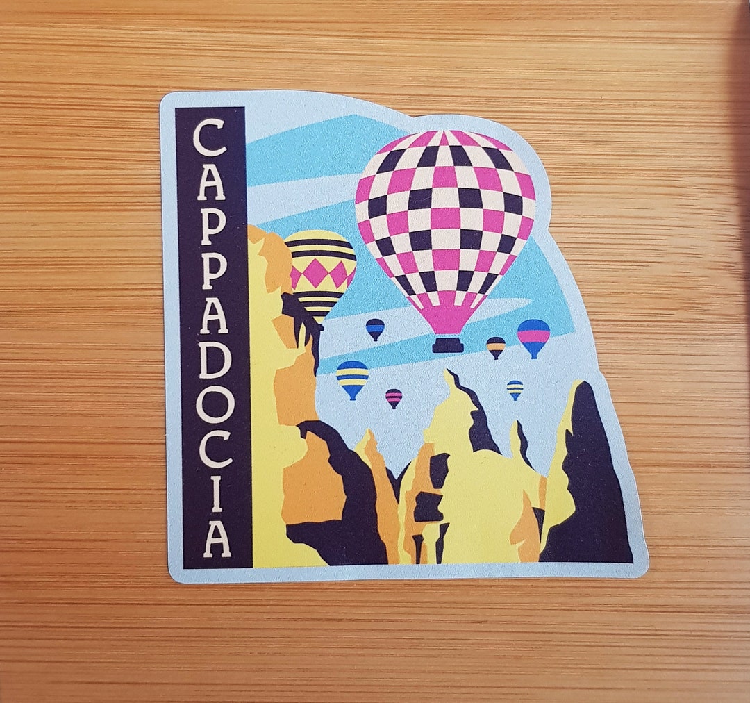 Cappadocia, Turkey, Vinyl Sticker, Travel Diary, Luggage Decal, Laptop ...