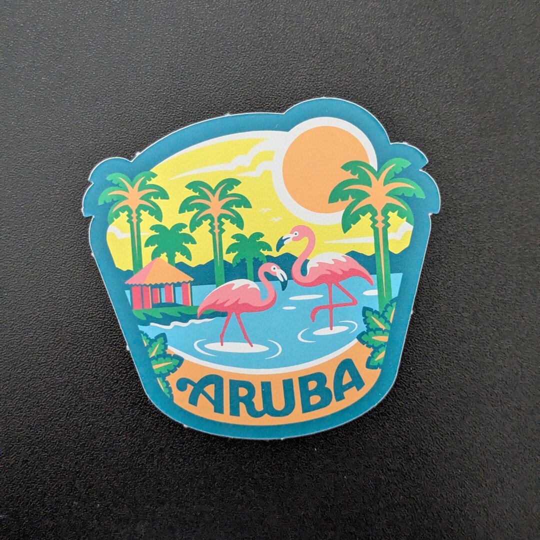 Aruba 3" Vinyl Sticker Decal for Travel Luggage, Diary Laptop Notebook ...