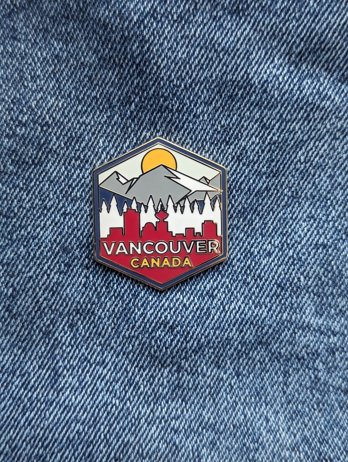 Vancouver Canada Travel Pin, Hard Enamel Pin, Gold, Metal, Flair ...