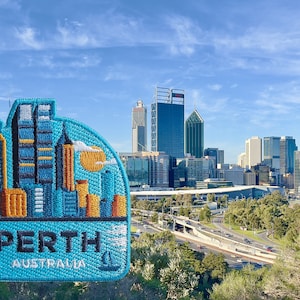 Perth Australia Travel Patch Embroidered Iron on Sew on Badge Souvenir ...