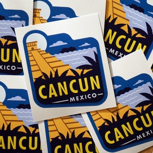 Cancun Mexico Vinyl Sticker Decal Luggage Laptop Notebook Journal Gift ...