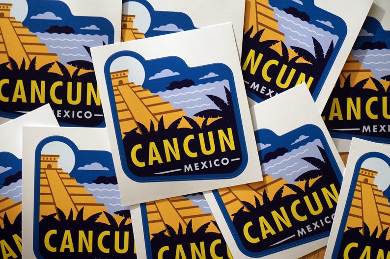Cancun Mexico Vinyl Sticker Decal Luggage Laptop Notebook - Etsy UK