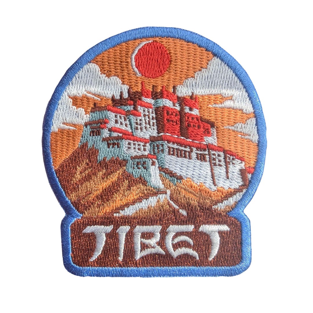 Tibet 3" Travel Patch Embroidered Iron on Sew Badge Souvenir Flag City ...