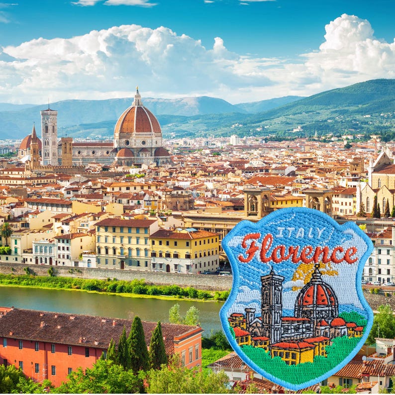 Florence Italy 3" Travel Patch Embroidered Iron on Sew on Badge ...