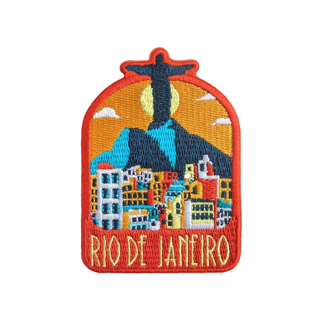Rio De Janeiro Brazil 3" Travel Patch, Embroidered Iron on Sew on Badge ...