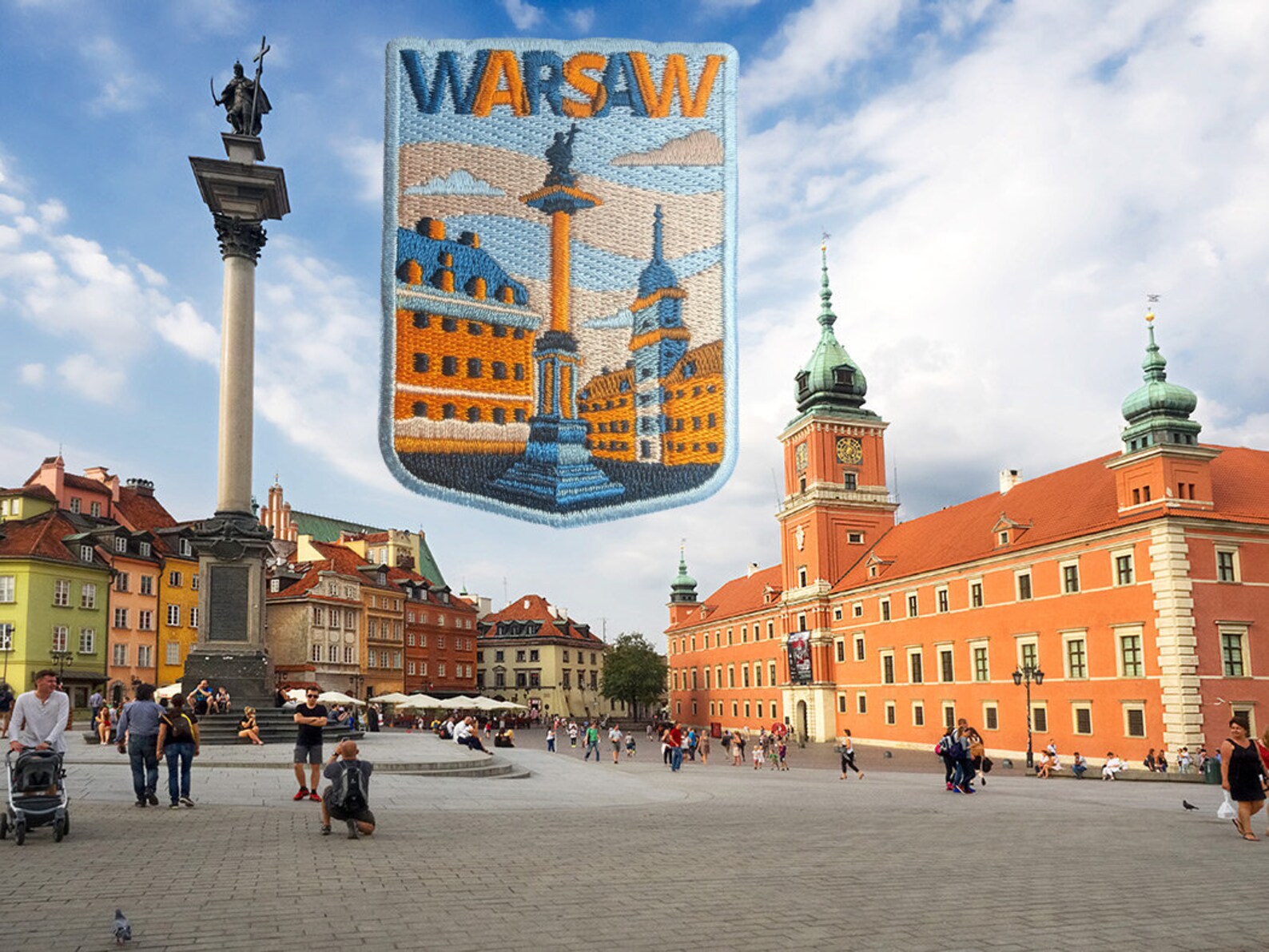 Warsaw Poland 3" Travel Patch Embroidered Iron on Sew on Badge Souvenir ...