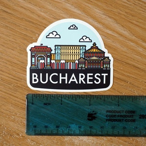 Bucharest Romania Vinyl Sticker Decal Luggage Laptop Notebook Journal ...